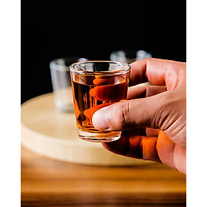 LUXU Shot Glass 1.5 Fl.oz,Heavy Base Shot Glasses set of 12, Clear Small Glass Set for Cocktail,Whiskey, Tequila, Vodka,Mini Drinking Cups for Espresso.