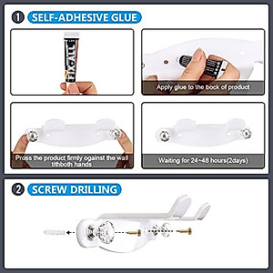 Hair Dryer Holder Wall Mounted, Acrylic Blow Dryer Holder Rack for Dyson Supersonic Hair Dryer (White)