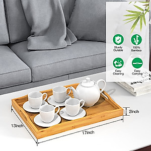 Pipishell Bamboo Bed Breakfast Tray & Bamboo Serving Tray