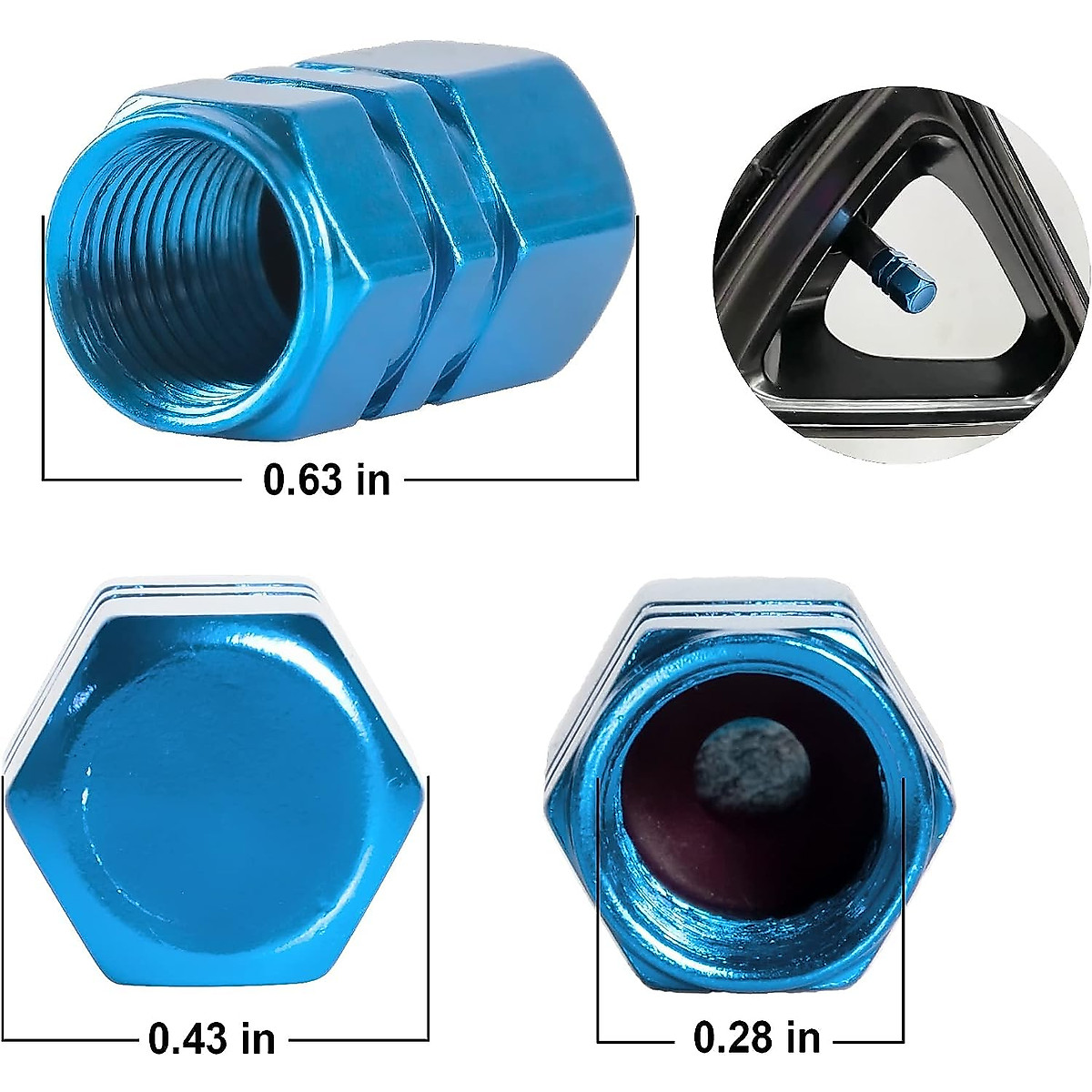 Car Tire Valve Caps Valve Stem Cover Compatible with Series Tire Car Decoration Accessories(Black)