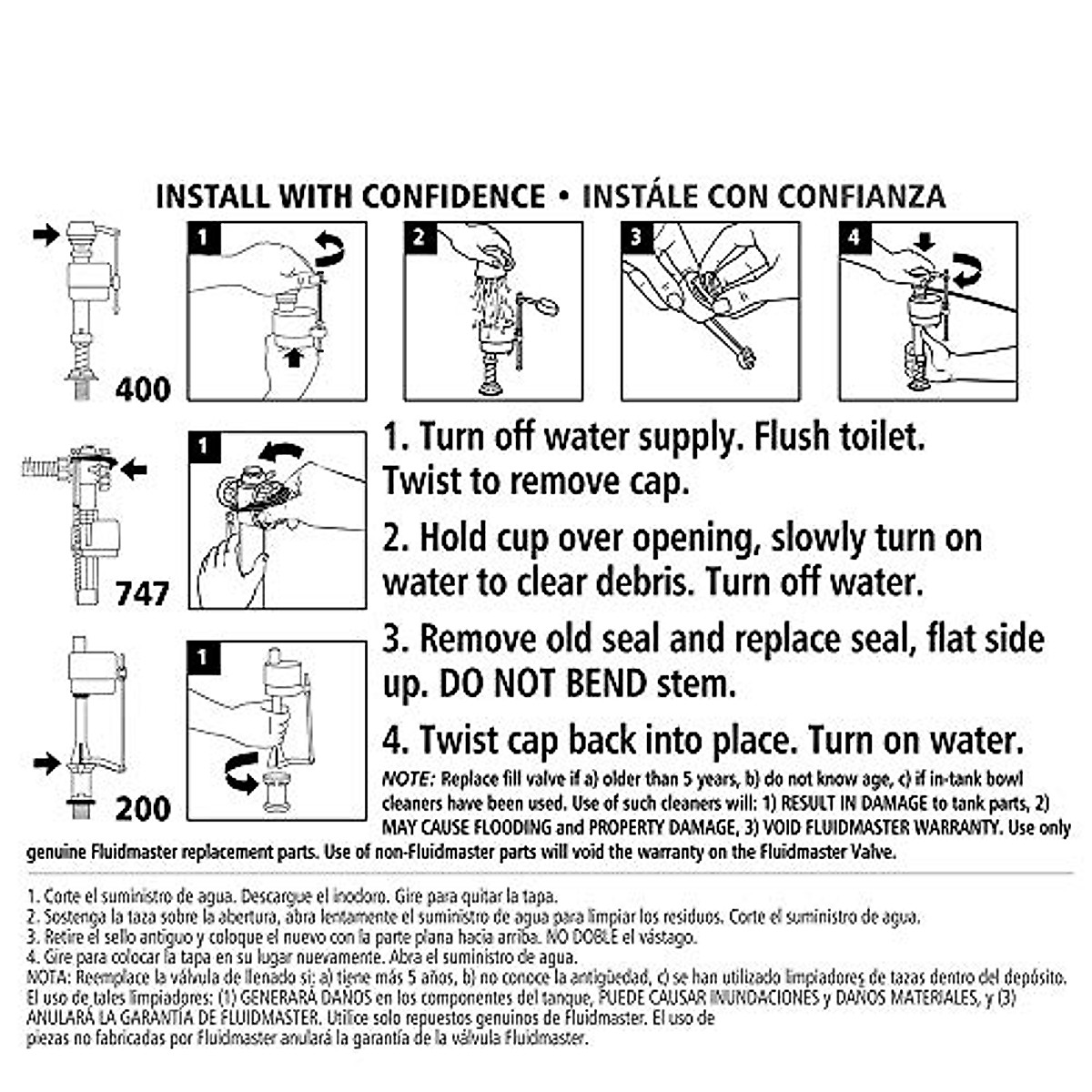 Fluidmaster 242 Toilet Fill Valve Seal Replacement Part, Fits 400A Fill Valve (10)