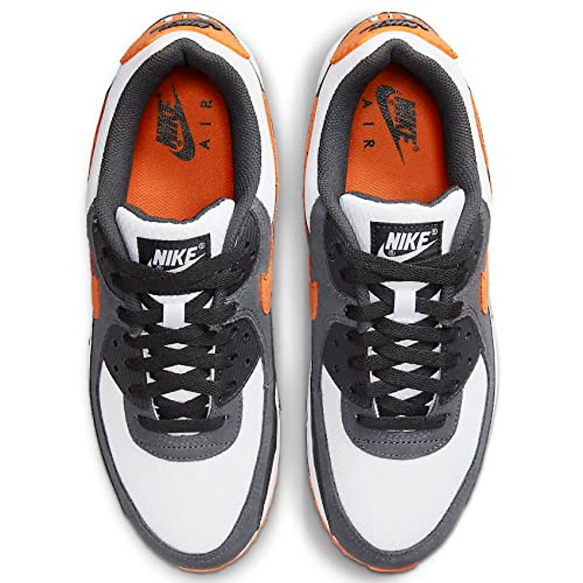 Nike Air Max 90 White/Black/Light Smoke Grey/Starfish DM0029-101 Men's Shoes (us_Footwear_Size_System, Adult, Men, Numeric, Medium, Numeric_9_Point_5)