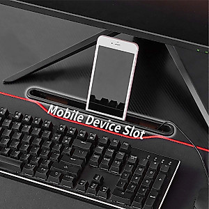 It's_Organized Ergonomic Gaming Desk, 44 Inch Small PC Computer Desk, Corner Gaming Table Gamer Workstation for Boy, Red