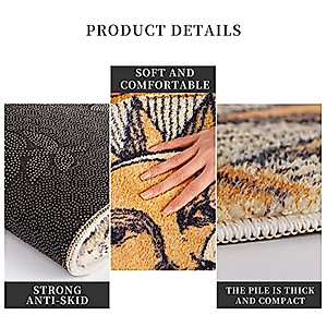 Creative semi-Circular Area Carpet Anti-Slip Super Absorbent Carpet,Sun and Moon mat,Shaggy Throw Rug for Living Room Bedroom Bathroom Home Decor