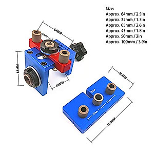 MISNODE 3 in 1 Woodworking Hole Positioner Aluminum Alloy Drilling Locator Drill Guide Hole Puncher Set Hole Punch Locator Kit Drilling Jig Tool Accessories for Woodworking