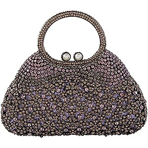 QLAZO Women's Evening Bag- Ladies Elegant Formal Evening Bag Sparkly Clutch Glittering Rhinestone Crystal Handbag and Purse (Color : Grey)