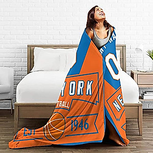 Custom Throw Blankets for Bed Personalized Basketball City Fans Gift Winter Summer Fleece Blanket Name and Number, 30"x40", 50"x60"