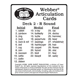 Super Duper Publications | Articulation R Sound Fun Deck | Vocabulary and Language Development Flash Cards | Educational Learning Materials for Children