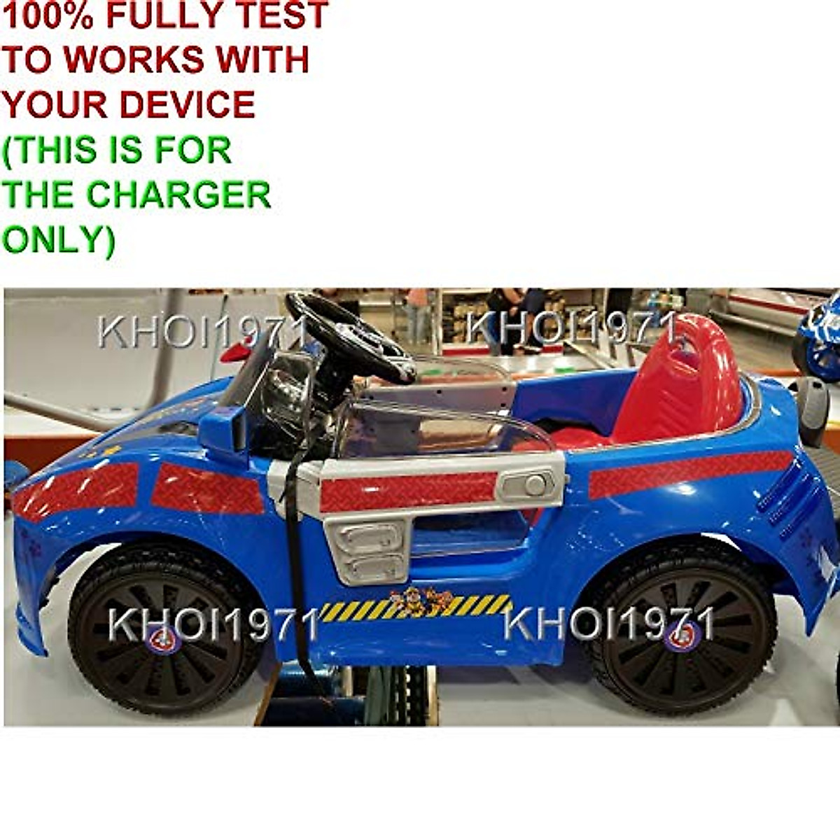 KHOI1971 Wall Charger AC Adapter Power Cable Cord Compatible with Nickelodeon Paw Patrol E Cruiser Chase Ride on 6V-Volt Battery Charger AC Adapter NOT Created or Sold by Nickelodeon