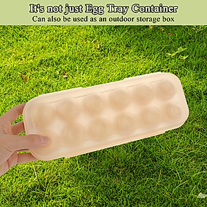 CYEAH 12 Grids Egg Holders, Reusable Egg Cartons Tray Egg Containers with Lid for Refrigerator, Large Capacity Egg Organizer Box for Home Kitchen Outdoor Picnic Hiking Storage, Set of 10