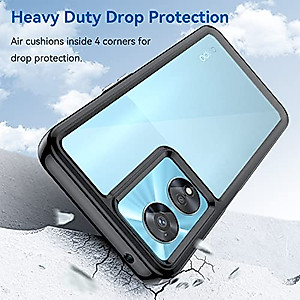 DFTCVBN Phone Case for OnePlus Nord N300 Case, Oppo A57 CPH2389 OnePlus N20 SE Case with Screen Protector, Soft Bumper with Clear Crystal PC Hard Back Shockproof Cover for OnePlus Nord N300 5G Black