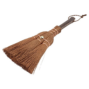 Handmade Broom Soft Mini Whisk Broom Sweeping with Solid Wood Handle - 9.5inch Thai Duster Broom for Cleaning Car/Bed/Couch/Draft/Garden/Furniture/Clothes