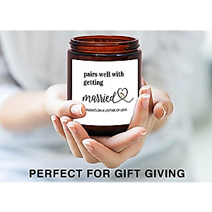 Scented Candle, Pairs Well with Getting Married Candles Gifts for Wedding,Marriage，Soy Candles for Home Scented, Home Decorations, Aromatherapy Candles, Amber Jar Candles(063CGY)