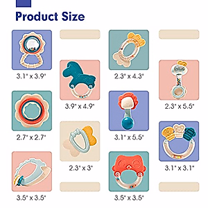 Baby Toys 3-6 Months - Baby Teething Toys for Babies 0-6 Months - Infant Toys Baby Toys 6 to 12 Months - Baby Rattles 0-6 Months Old Baby Toys 0-3 6-12 Months - Newborn Toys Baby Boy Girl Gifts Set