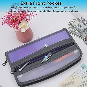 NAFY Small Accordion File Organizer, A5 Check Size 13 Pockets Coupon Receipt Holder Organizer with Zipper, 11X7 Inches Accordion Expanding Folder Wallet for Coupon, Receipt, Bills, Cash(Lavender)