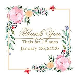 Custom Stickers 200 Pieces - Customizable Stickers for Business Logos, Birthdays, Weddings, Parties and Gift Wrapping. (style9)