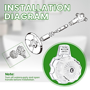 hansengroyi MXT11 Shower Temp Valve Handle, Temperature and Volume Knob Compatible with Mixet MXT11 Shower Handle Replacement, Bathroom Hot Cold Handles Part