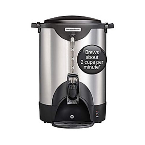 Hamilton Beach Commercial 40 Cup Stainless Steel Coffee Urn Double Wall, 120V, NSF Certified (HCU040S)