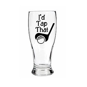 Jemley Golfer Gift Set Wine & Beer Glasses | I Like His Putt/I'd Tap That | His and Hers Golf Gift | Anniversary/Wedding/Bridal Shower Gift | Funny Golf Gift | Handmade