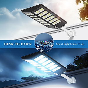 A-ZONE 1500W Solar Street Light Motion Sensor, 6500K Solar Powered Outdoor Lights Dusk to Dawn, Waterproof IP66, Solar Outdoor Lights for Yard, Piazza (2 Pack)