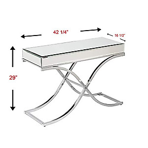 Ava Mirrored Console Table - Chrome