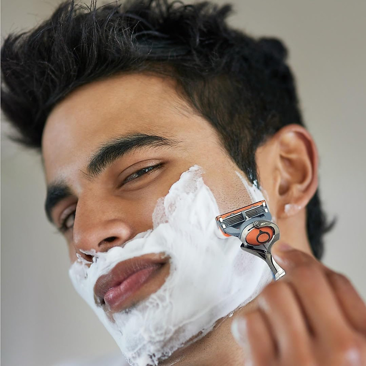 G.B.S Flex ball Handle Razor with Flex ball Pivot Ball technology All Chrome Diamond Knurled Pattern Long Handle Shaving Razor