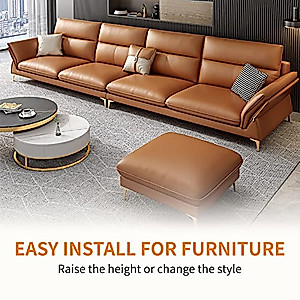 WEICHEN 4 inch Metal Furniture Legs, Modern Triangle Legs for Furniture Set of 4 Couch Legs DIY Replacement Legs for Cabinet Sofa Cupboard Chair Ottoman Dresser (Gold)