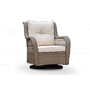 Tortuga Outdoor Rio Vista Swivel Glider, Single Chair, Sandstone Wicker and Cushions