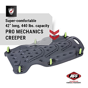 AFF Viking Mechanic's Creeper - Low Profile Ergonomic Design with Padded Headrest - Heavy Duty