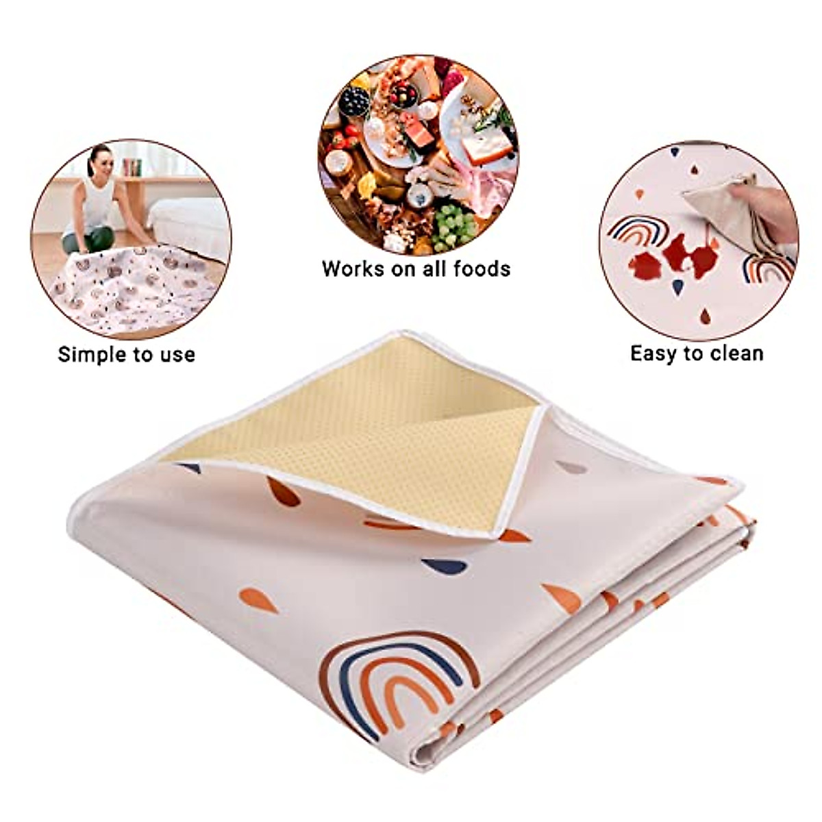 Homevio - Splat Mat Waterproof Washable - 51" - Baby Splat Mat for Under High Chair - Waterproof mat - High Chair Mat - Baby Led Weaning - Splash Mat for Under High Chair - Reusable