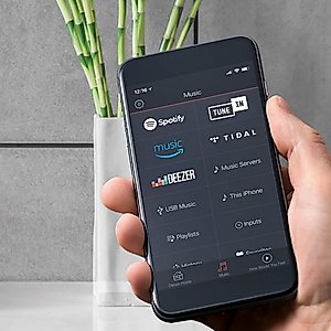 Denon HEOS Link Wireless Pre-Amplifier for Multi-Room Audio - Series 2 (New Version), Amazon Alexa Compatibility, Powered Subwoofer Connection, Black with Silver, 2.91 x 6.14 x 5.83