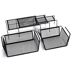 Kitchen Cabinet Organizer Set - Three Shelves, Two Under Shelf Baskets will Instantly Create Additional Cabinet or Counter Storage Space to Organize your Dishes, Glasses and Food Items. (5-Piece Set)