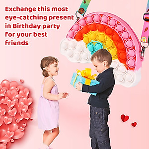 for Girls Xmas Stocking Suffers Birthday Present Toys Valentines Gift Pop Purse Rainbow Cloud Wallet, Stress Release Fidget Toy