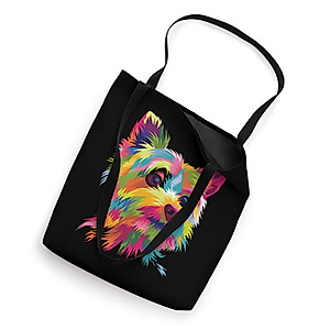 Colorful Pop Art Yorkshire Terrier Portrait Yorkie Lover Tote Bag