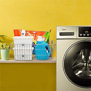 SANNO Stackable Chest Freezer Baskets Organizer Bins, Stackable Wire Baskets For Pantry Storage and Organization With Sturdy Metal Food Baskets Pantry Organized,set of 3