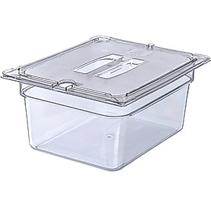 Carlisle FoodService Products 10222B07 Polycarbonate Half-Size Food Pan, 7.7 qt. Capacity, 12-3/4 x 10-3/8 x 6", Clear (Case of 6)