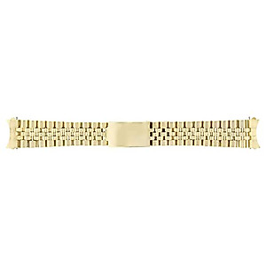 Ewatchparts 19MM JUBILEE WATCH BAND COMPATIBLE WITH ROLEX DATE 1500 1550 OYSTER PERPETUAL 18K GOLD COLOR