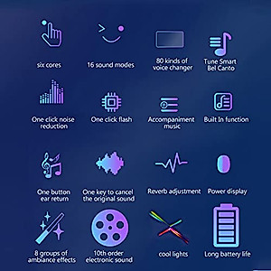 Portable Voice Changer, Handheld Bluetooth Voice Disguiser with Multiple Sound Effects, Voice Adjustable, Mini Gaming Live Sound Card for PS4/Xbox/Switch/PC/Phone(DC 5V)