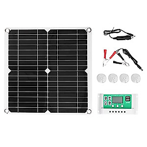 Solar Panel Kit Photovoltaic Panel 40A Controller 40W Dual Outdoor 18V Flexible Charge Controller Port with Usb Silicon Module for Monocrystalline Power Bank Controller Rated