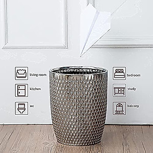 BASDHE Bathroom Accessories Set 5 Piece Bath Ensemble Includes Trash Can,Toothbrush Holder,Toothbrush Cup,Soap Dispenser,Soap Dish for Decorative Countertop and Housewarming Gift, Grey