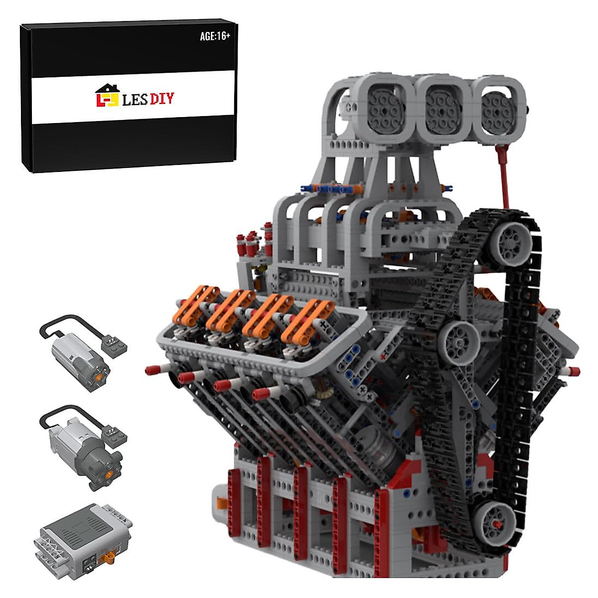 OHV 5.0LV8 General Motors Engine Building Kits, 2106Pcs DIY STEM Toy for Kids & Adults Toy Building Set, Build Your Own Engine That Runs, Mini Engine