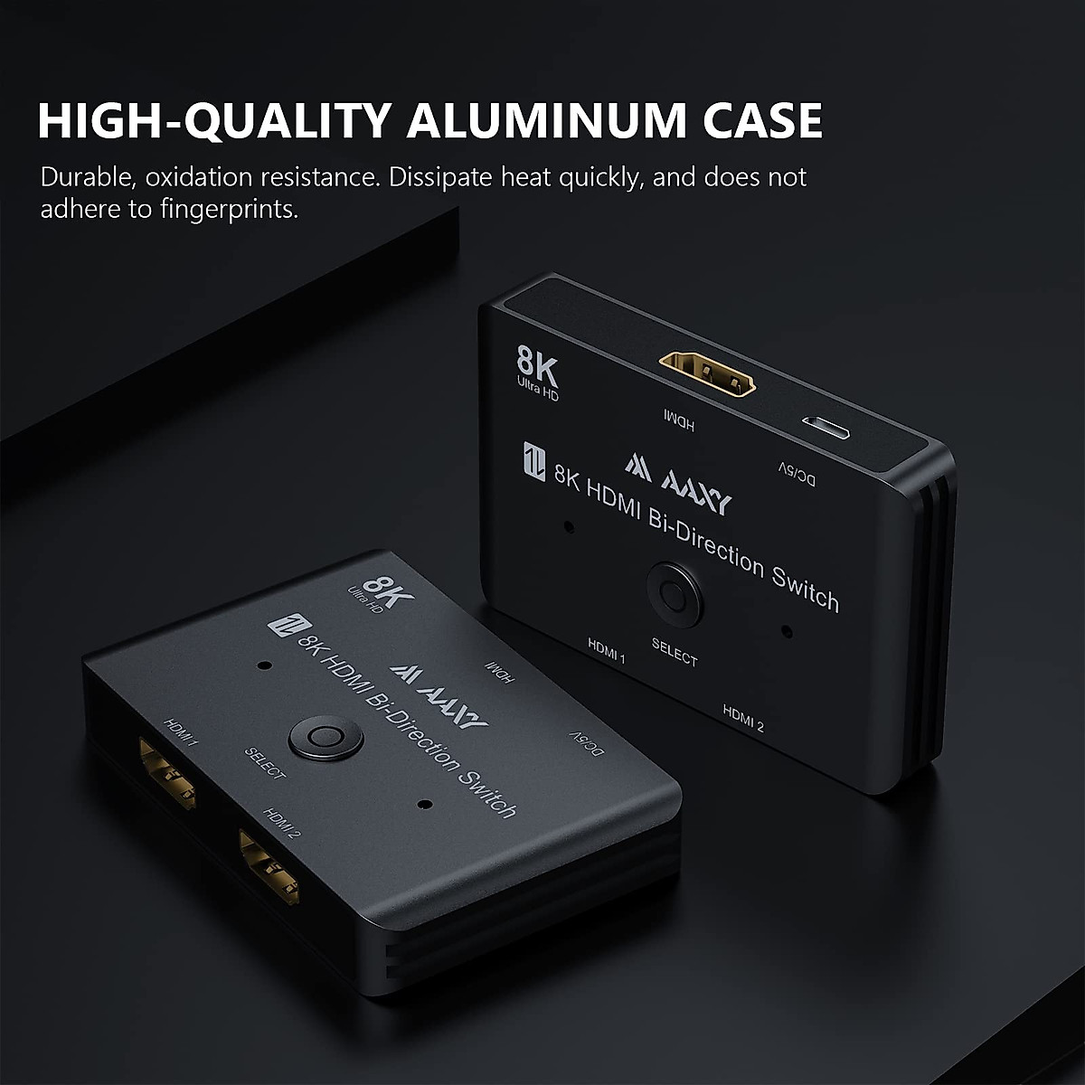 8K HDMI Splitter【HDMI 2.1 Cable 4FT】, 8K@60Hz HDMI Switch, 48Gbps Bidirectional HDMI Switcher 2 in 1 Out, Support 4K@120Hz, Dynamic HDR, HDCP 2.3, Compatible with Xbox X/PS5/8K TV(Only one Monitor)