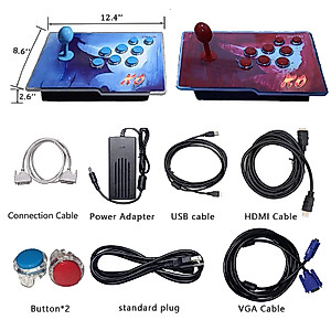 RegiisJoy Arcade Game Console 10000 Classic Games with WiFi Function, Pandora Box 18S Download/Save/Pause/Hide/Search Games, 1280x720,4 Players,3D Games