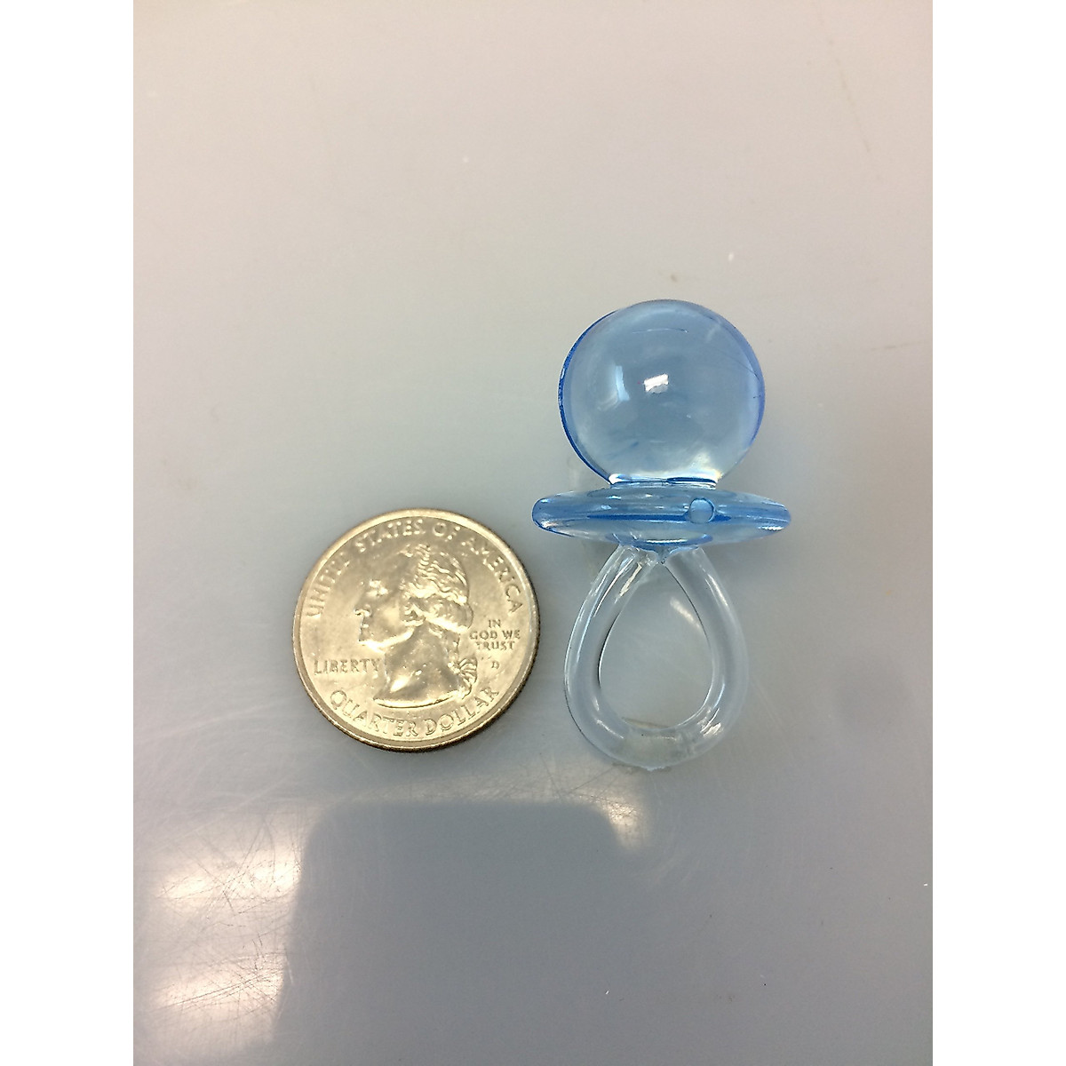 LA Crafts 1”, 2”, and 2.75” Inch Plastic Baby Pacifiers in Clear, Lt. Pink, Lt. Blue, and Yellow for Party Favors, Decorations, or Necklaces (Lt. Blue, 2" inches - 72 pcs)