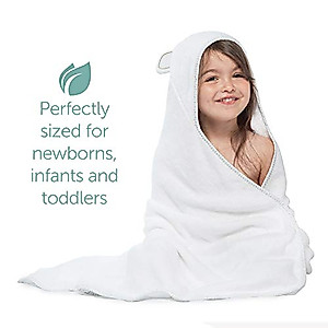 MINIBOO Hooded Baby Towel - Ultra-Soft and Hypoallergenic Rayon from Bamboo Baby Towels for Newborns, Infants, and Toddlers - Super Absorbent Baby Bath Towels