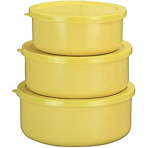 Reston Lloyd Calypso Basics Storage 6 Piece Enamel on Steel Bowl Set, Small, Lemon