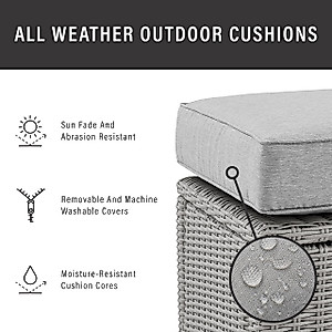 Crosley Furniture Bradenton 2-Piece Outdoor Chair Set, Wicker Patio Chairs for Conversation, Porch, Deck, Gray with Gray Cushions