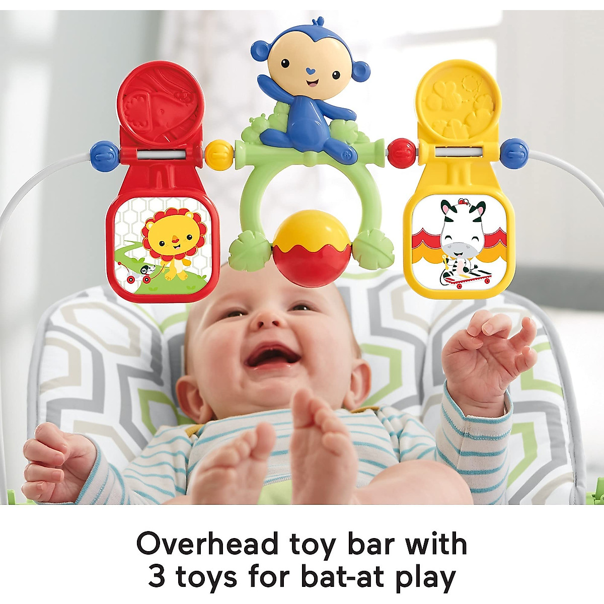 Fisher-Price Baby's Bouncer – Green, bouncing seat for soothing and play for newborns and infants [Amazon Exclusive]