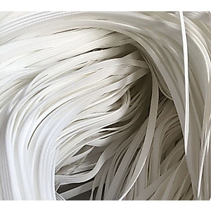 Wicker Restoration Material, Synthetic Rattan Fixing Kit Vinyl Plastic Level Resistant Brown Woven Rattan Straps for Garden Furniture and Rattan Chair Sofa Basket Replacement - 220 Ft (White)