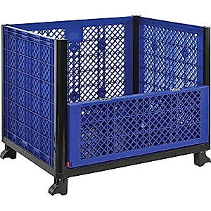 Global Industrial Vented Wall Bulk Container 39-1/4"L x 31-1/2"W x 29" H with One Drop Gate